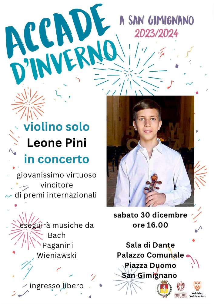 30 Dicembre 2023: CONCERTO DEL VIOLINISTA LEONE PINI – GazzettaToscana.it