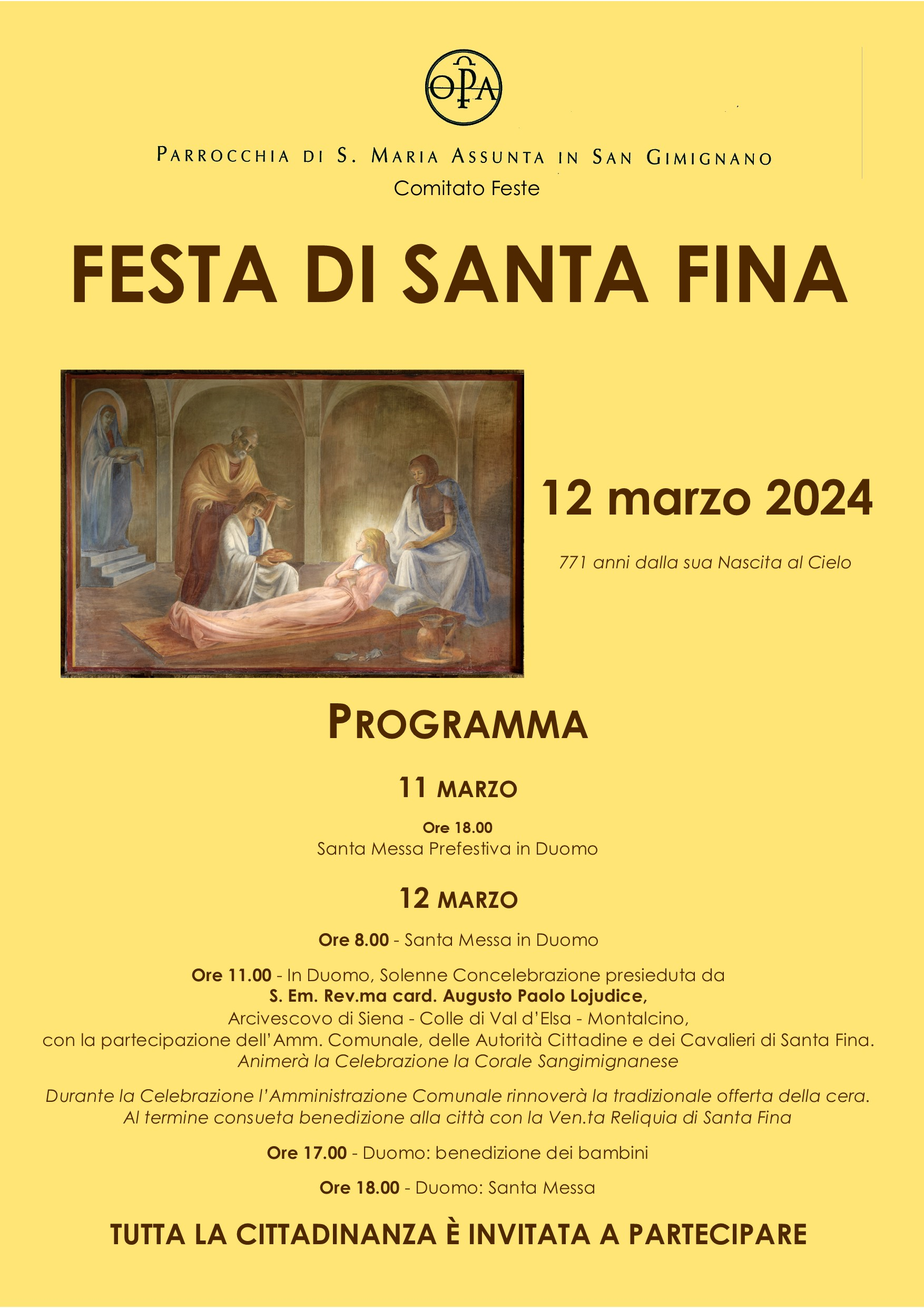 Festa di Santa Fina: Martedì 12 Marzo 2024 – GazzettaToscana.it